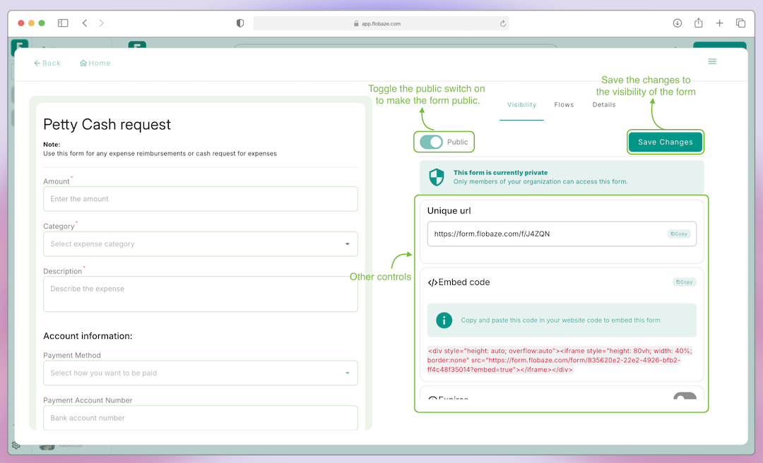 Flobaze | Public forms